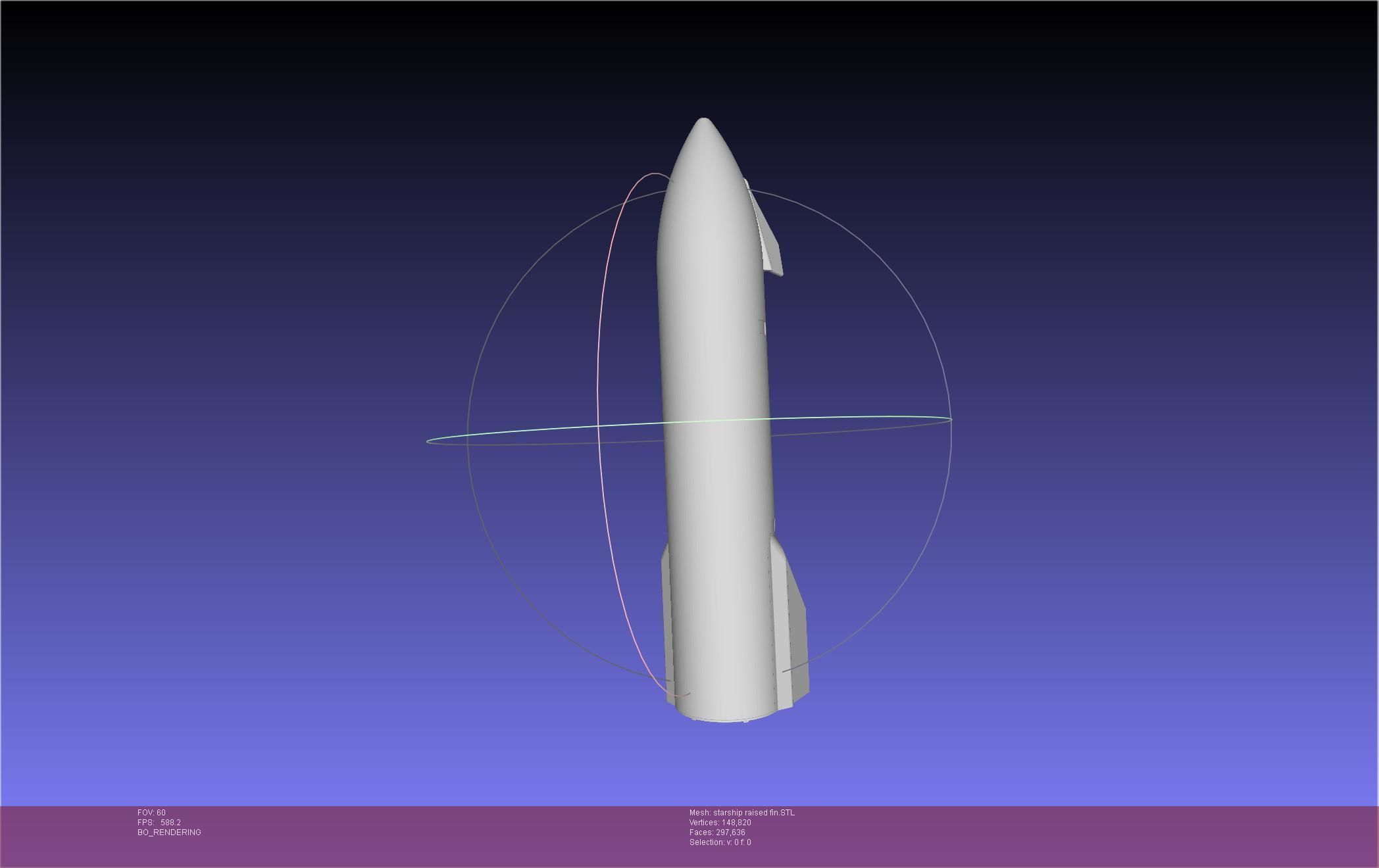 Space X Starship Raised Fin Concept Version Printable Model 3D model 3D ...