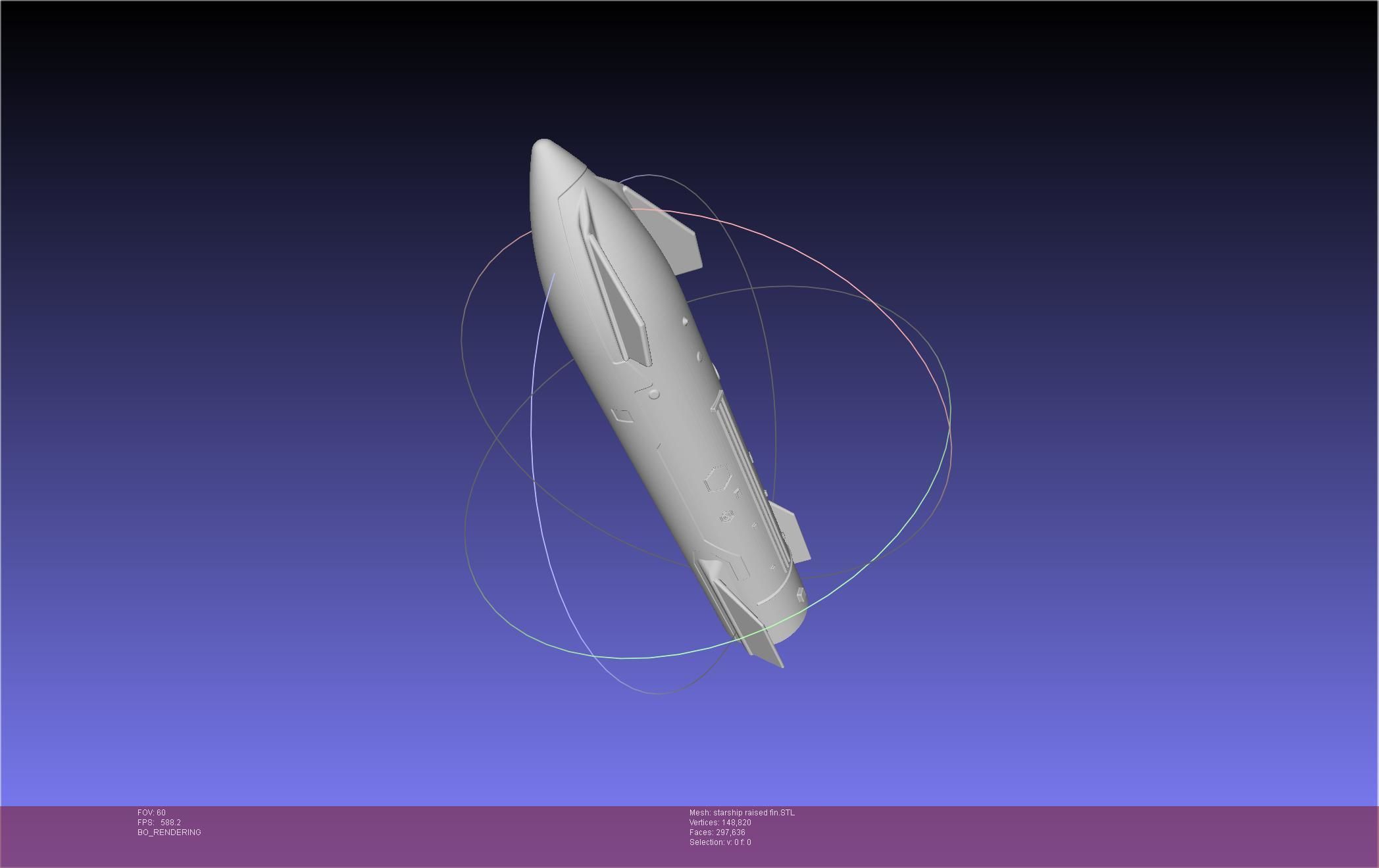 Space X Starship Raised Fin Concept Version Printable Model 3D model 3D ...