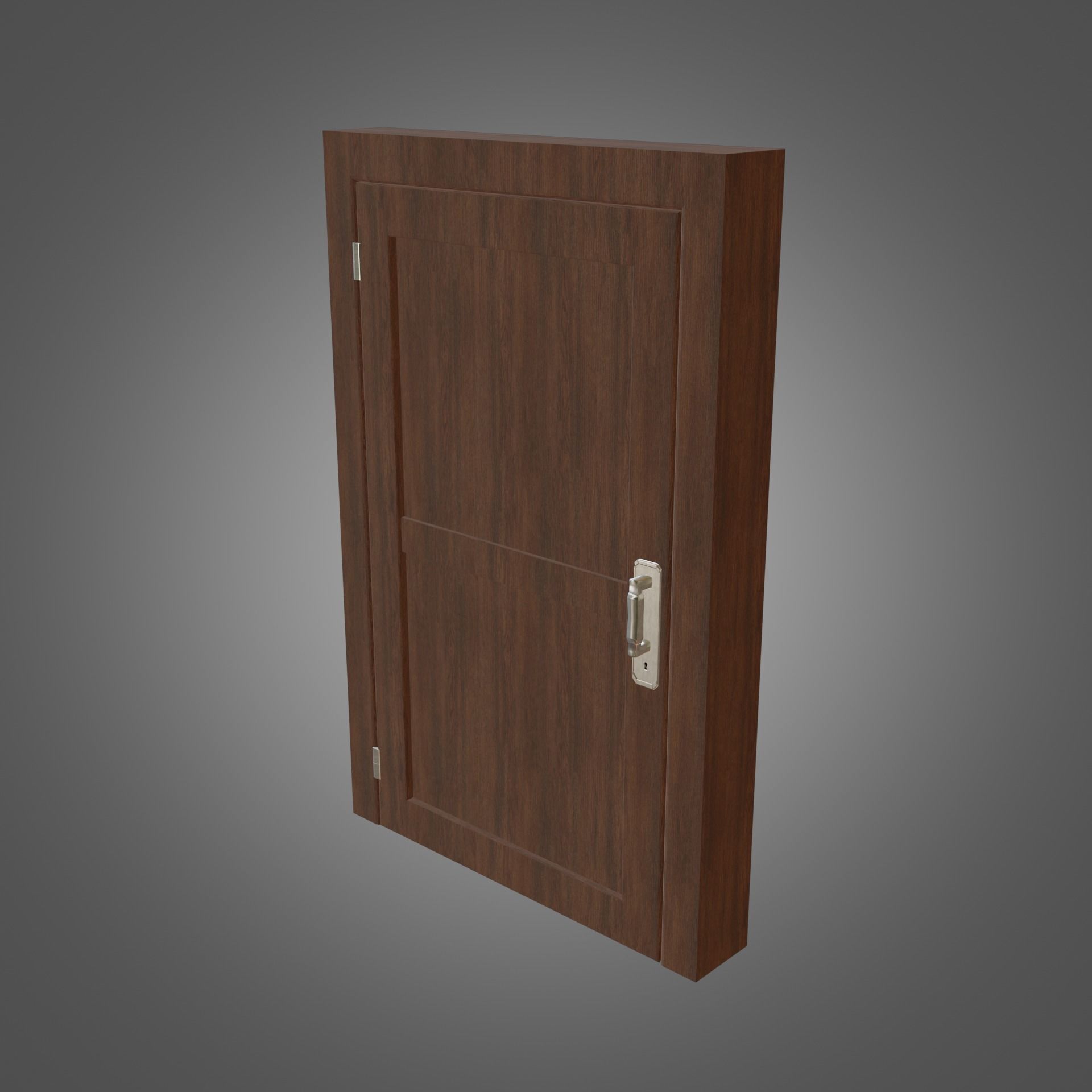 3D model Simple Wooden Door with Steel furniture low-poly game ready VR ...