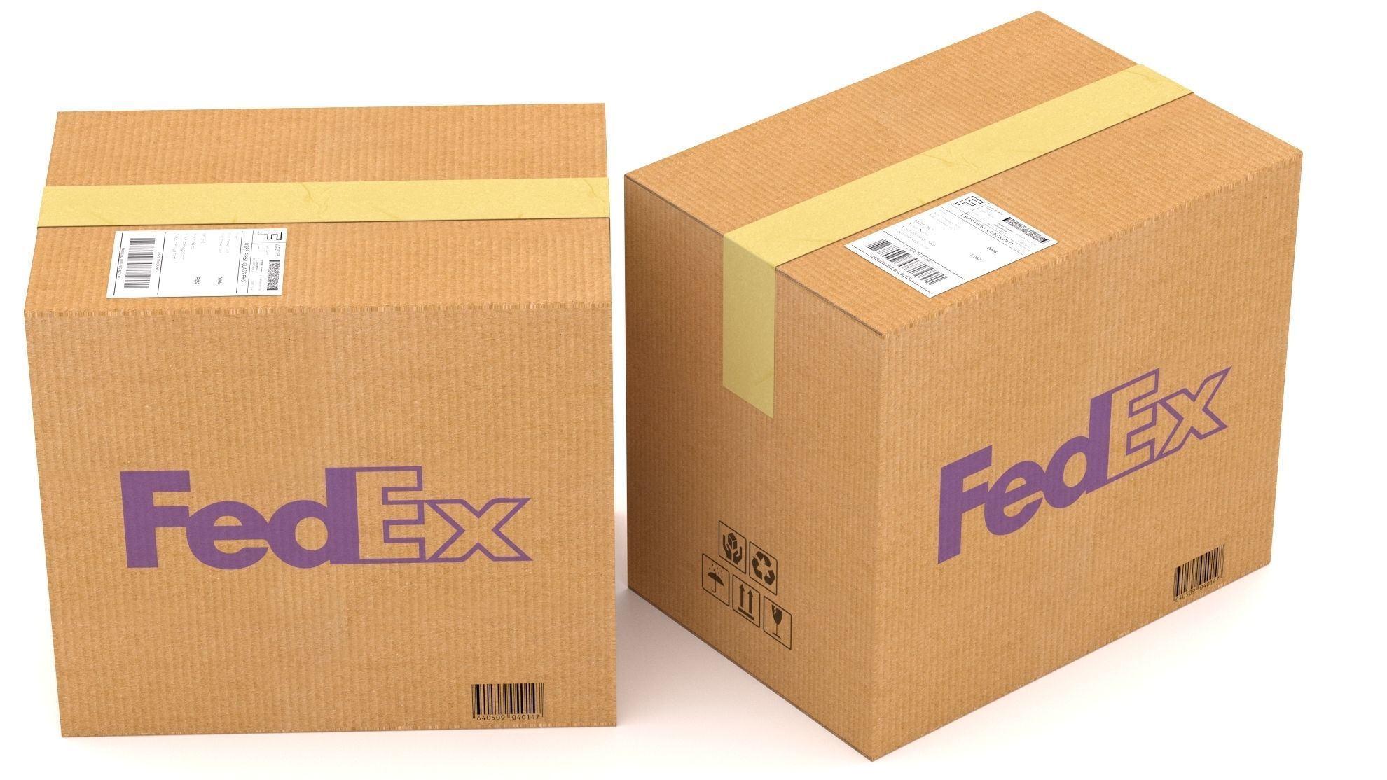 3D model Fedex Cardboard Box VR / AR / low-poly | CGTrader