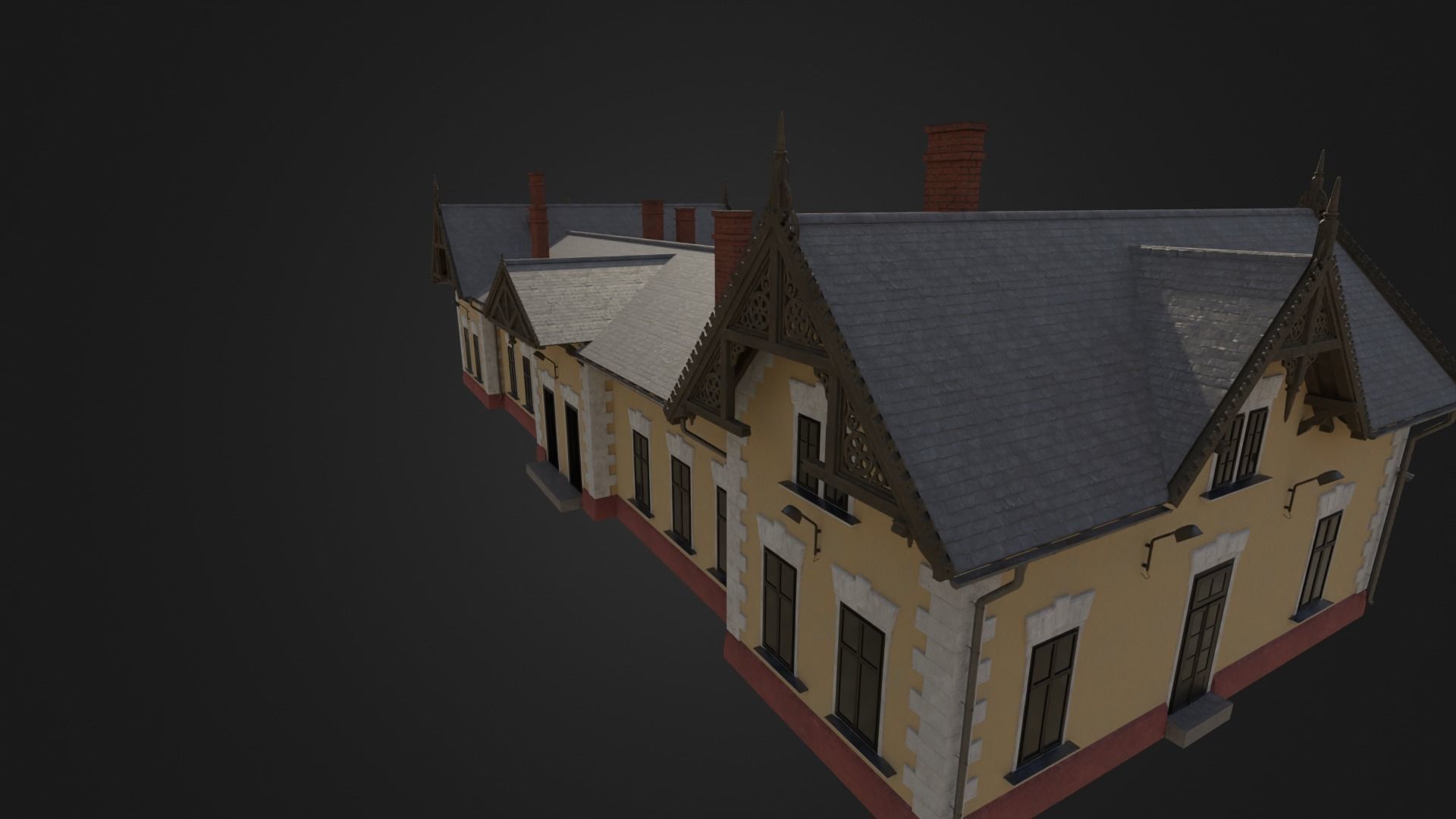 3D model Old Hungarian Train Station VR / AR / low-poly | CGTrader