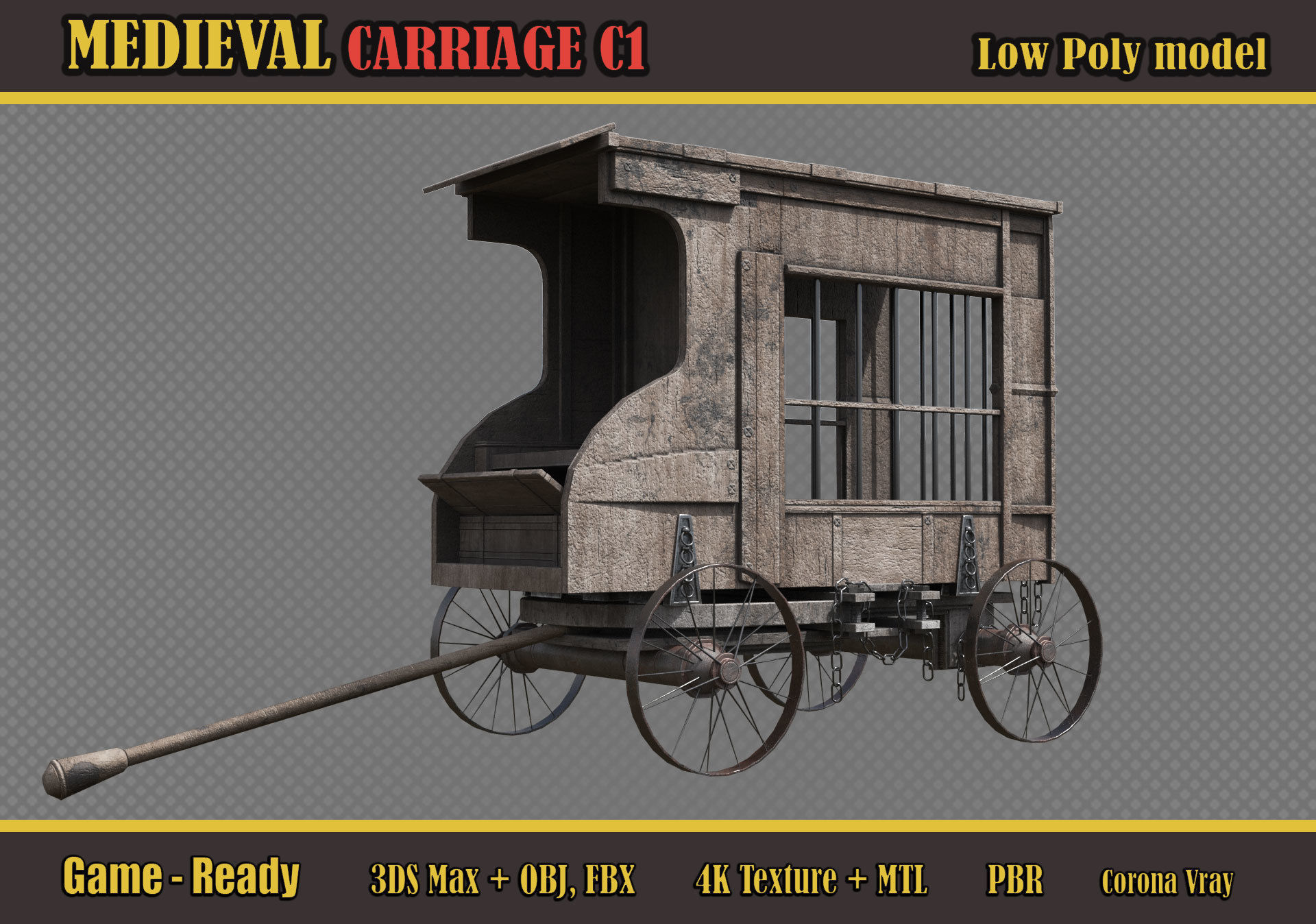 3D model Medieval Carriage C1 VR / AR / low-poly | CGTrader