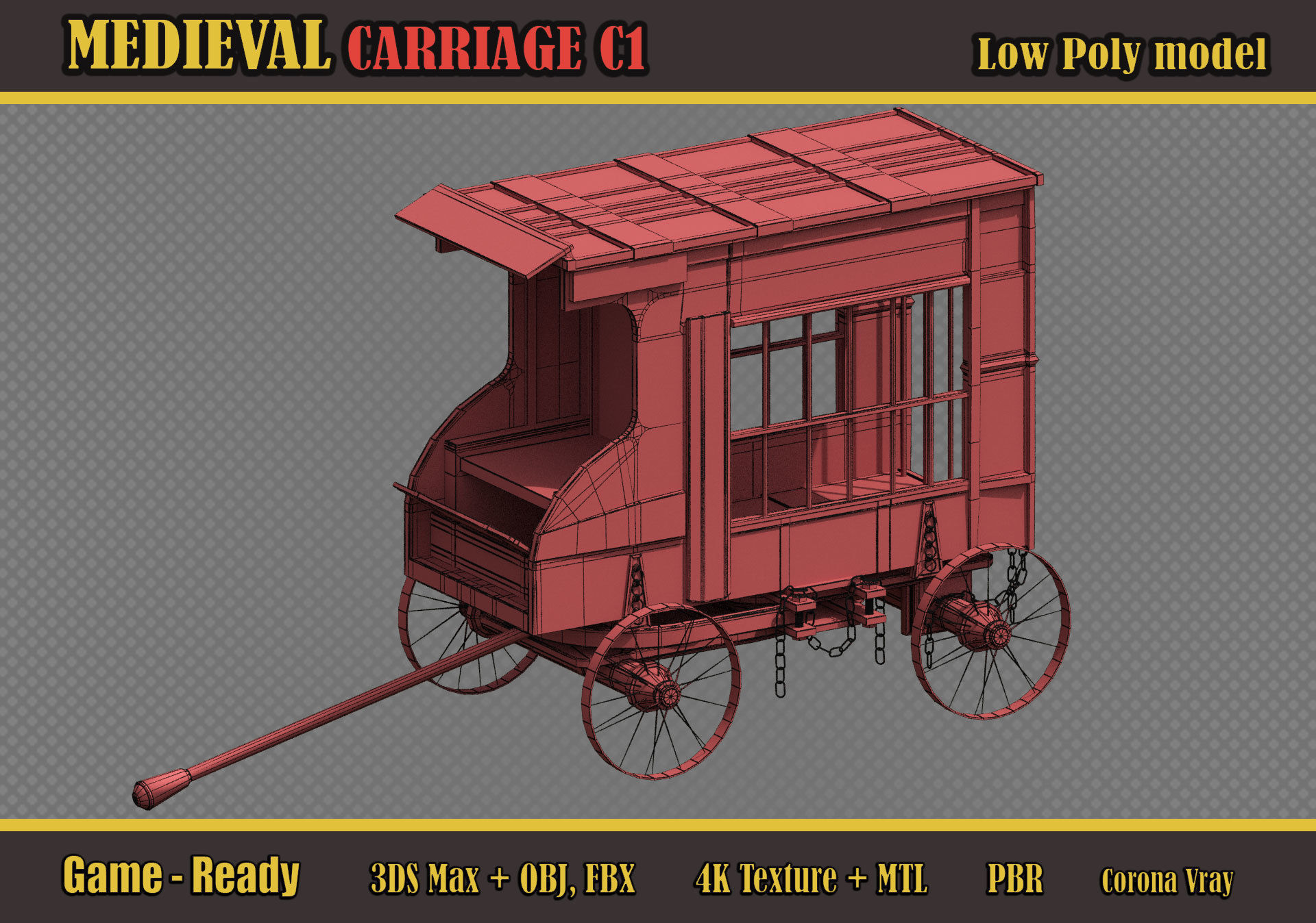 3D model Medieval Carriage C1 VR / AR / low-poly | CGTrader