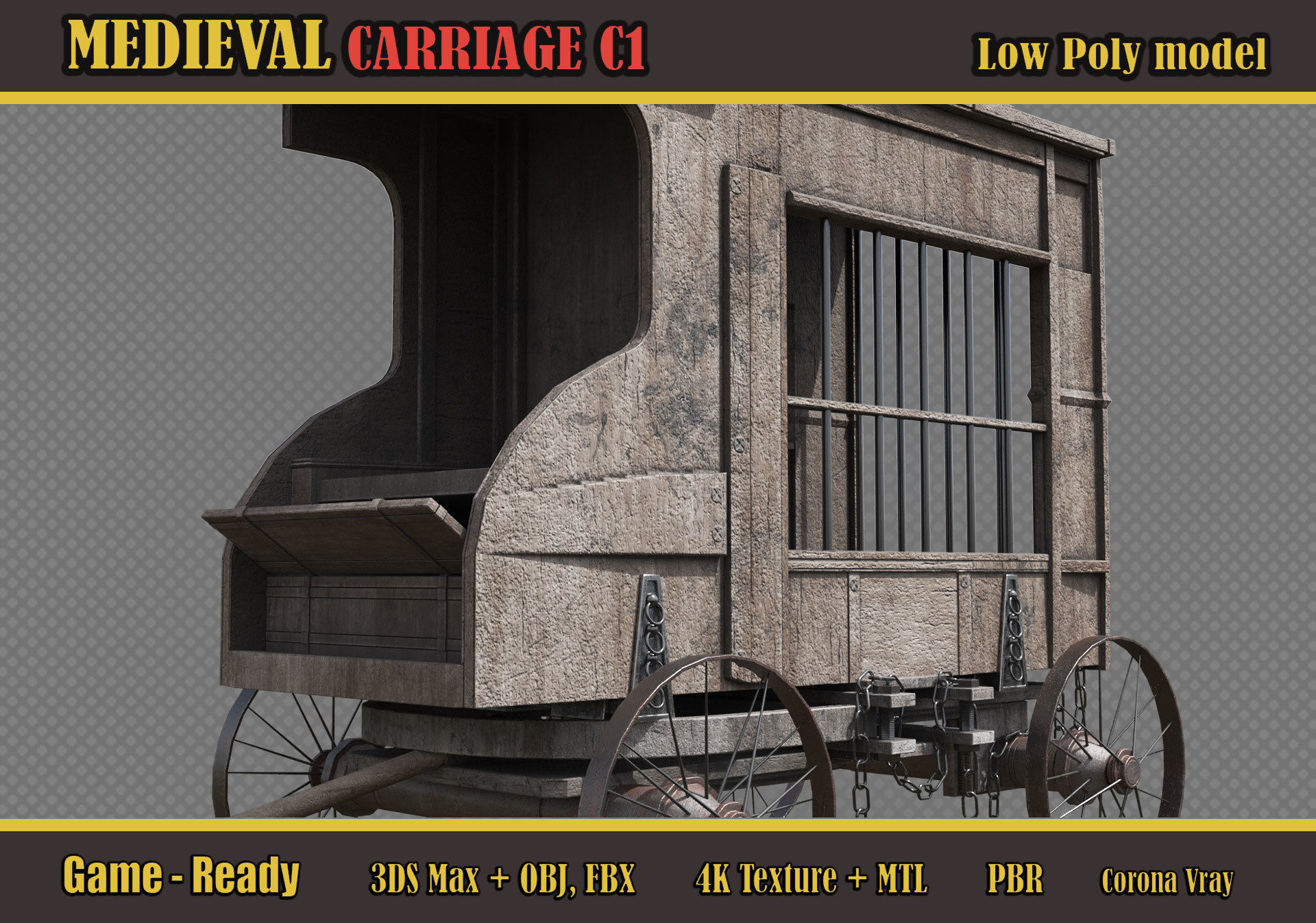 3D model Medieval Carriage C1 VR / AR / low-poly | CGTrader