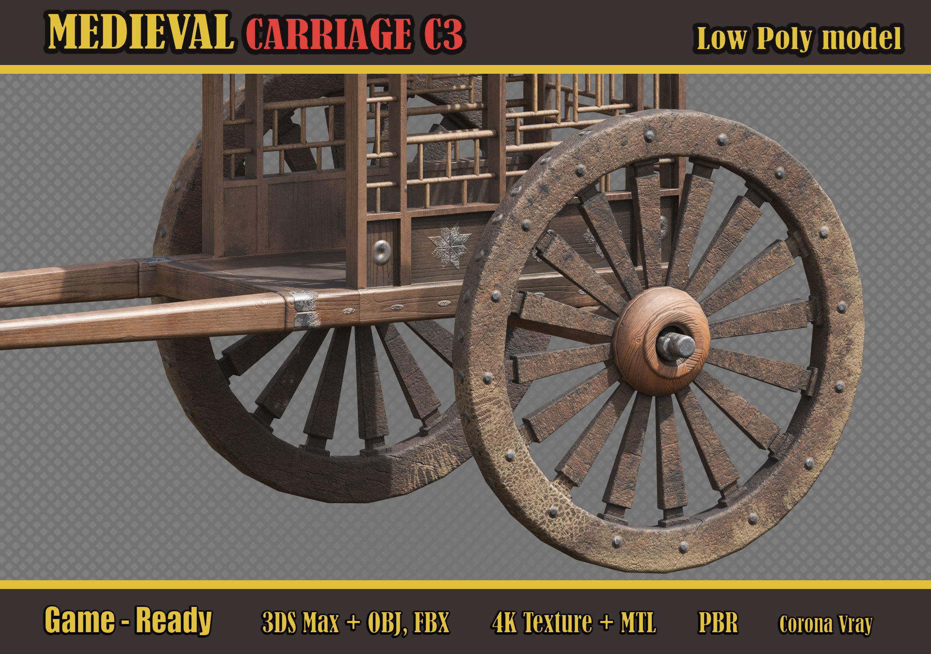 3D model Medieval Carriage C3 VR / AR / low-poly | CGTrader