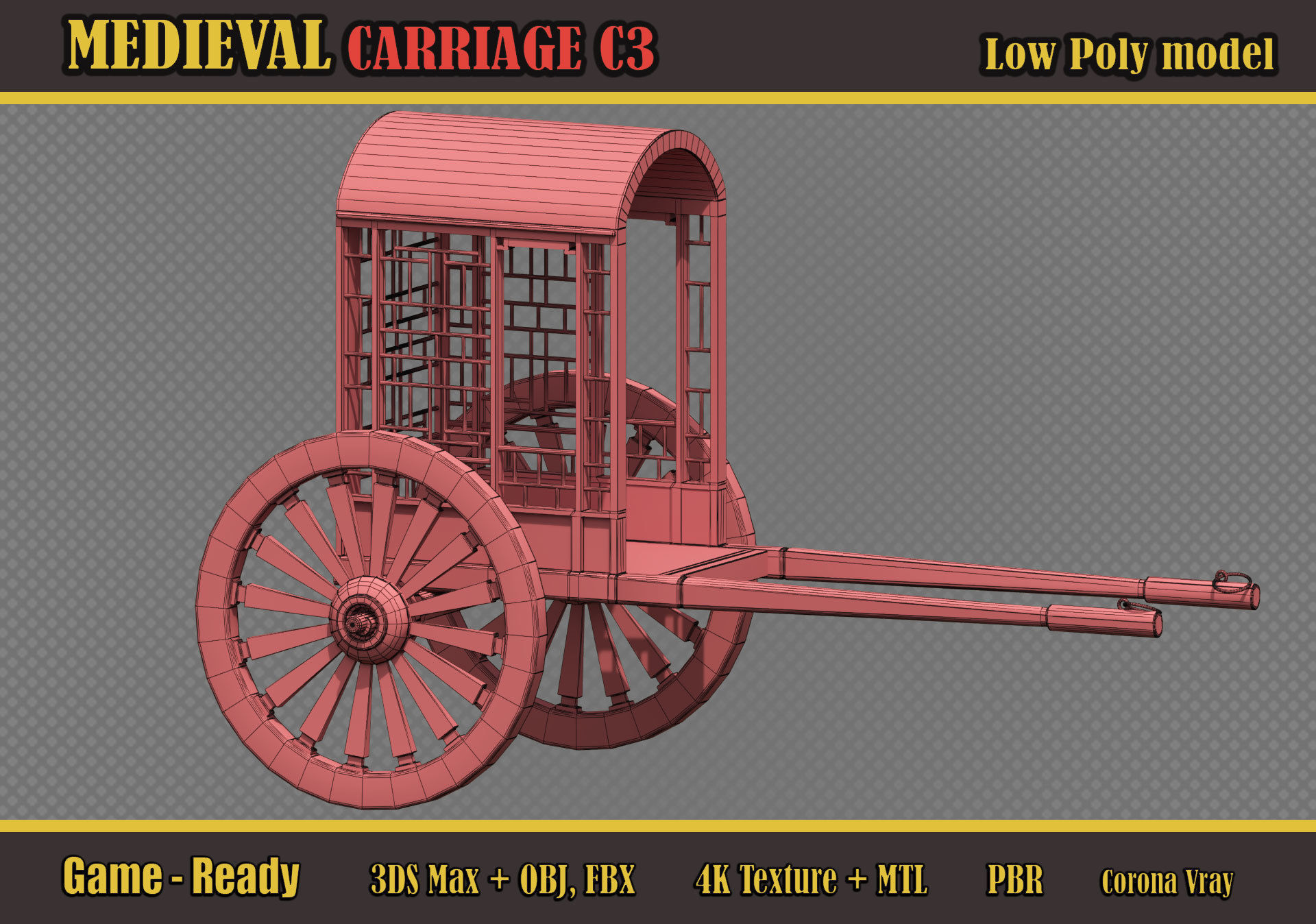 3D model Medieval Carriage C3 VR / AR / low-poly | CGTrader