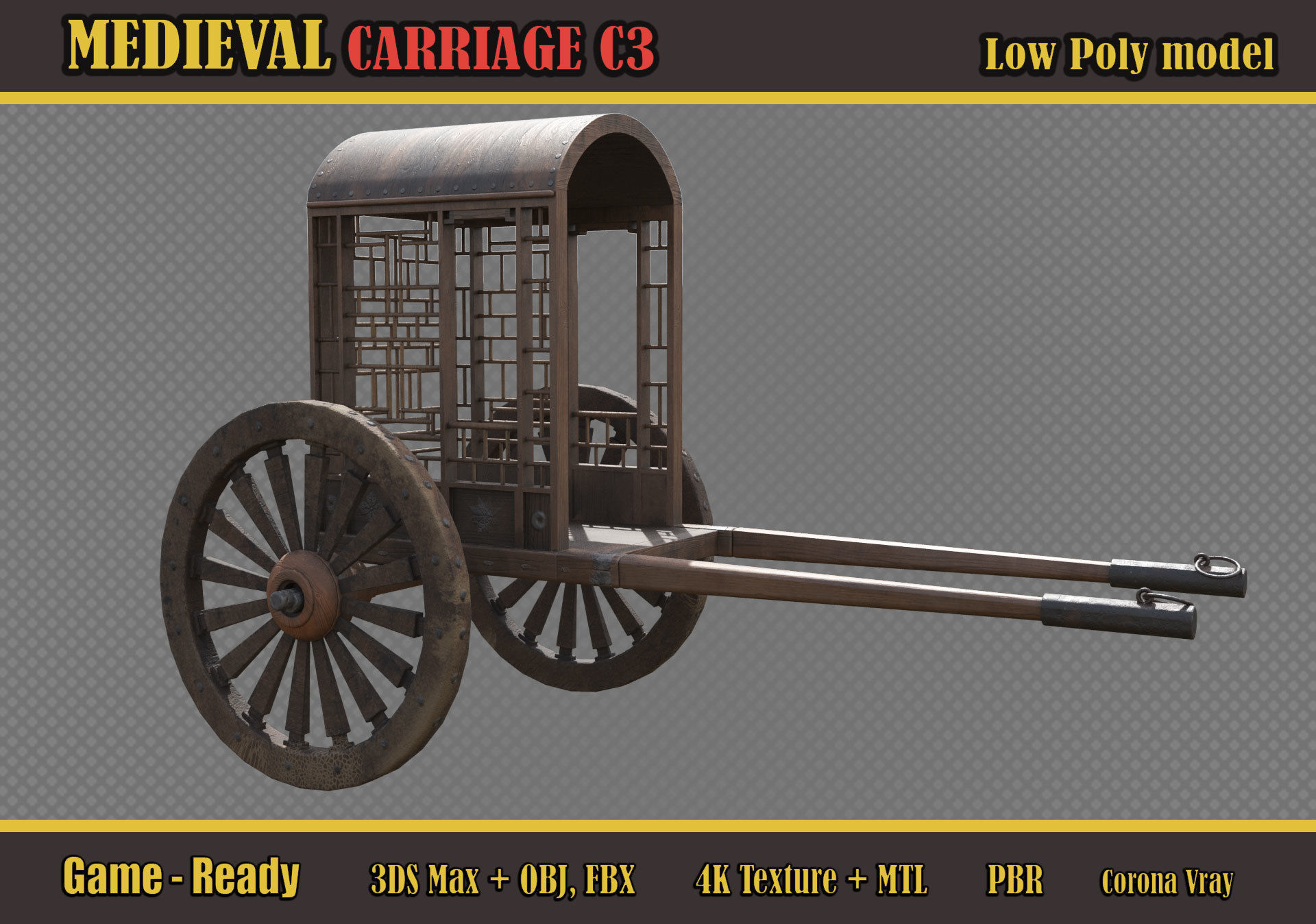3D model Medieval Carriage C3 VR / AR / low-poly | CGTrader