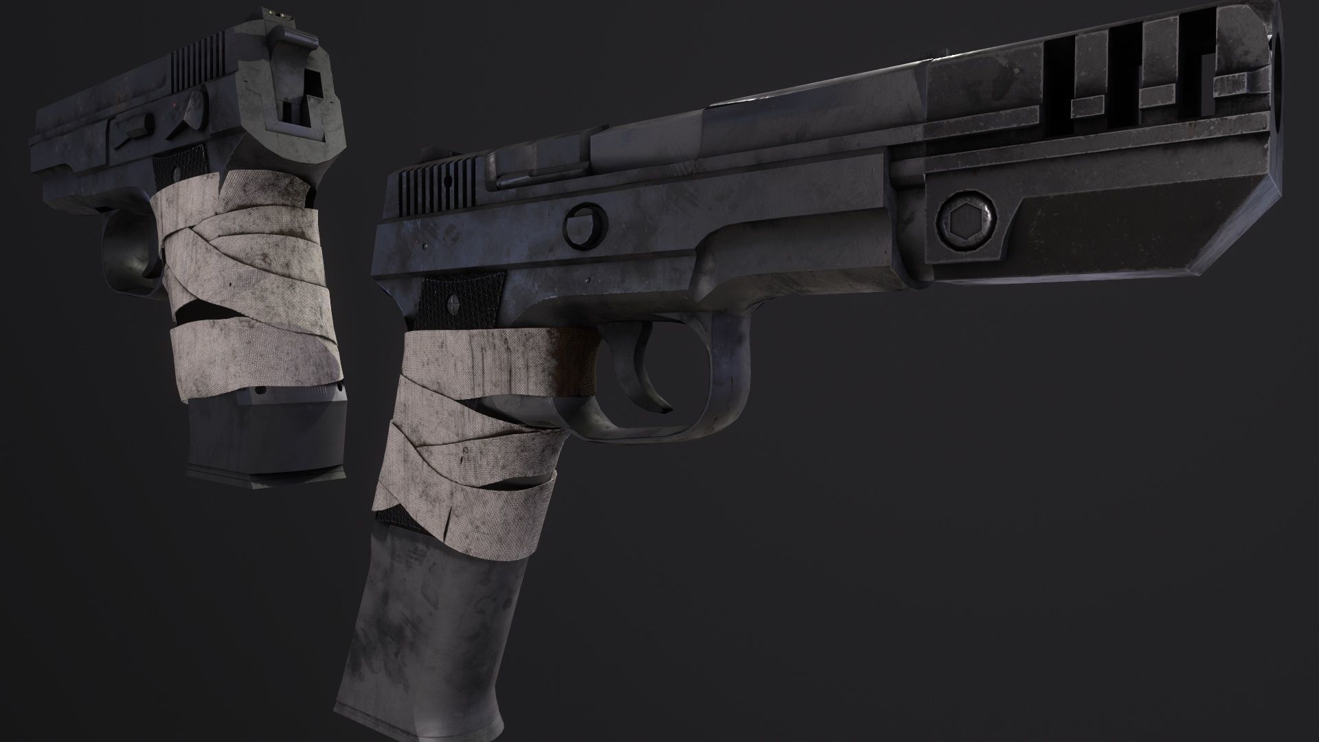 3D model Resident Evil 8 Village Lemi pistol simple and custom hand gun ...