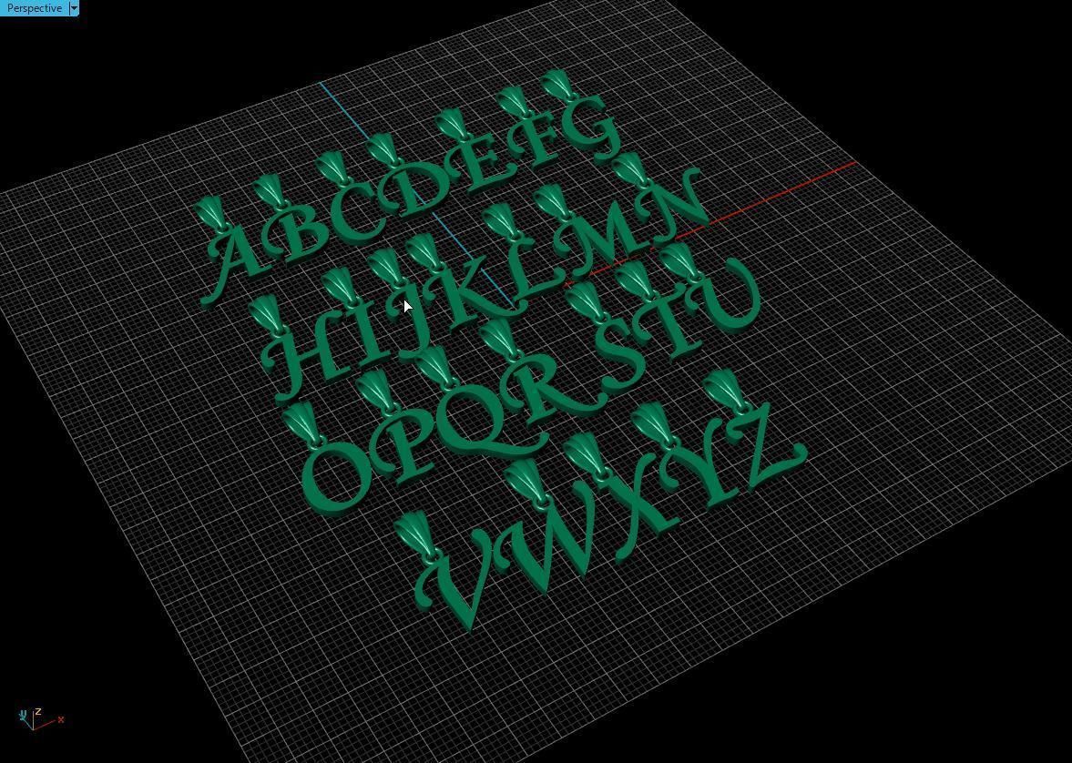 Collection of pendants LETTERS free 3D model 3D printable | CGTrader