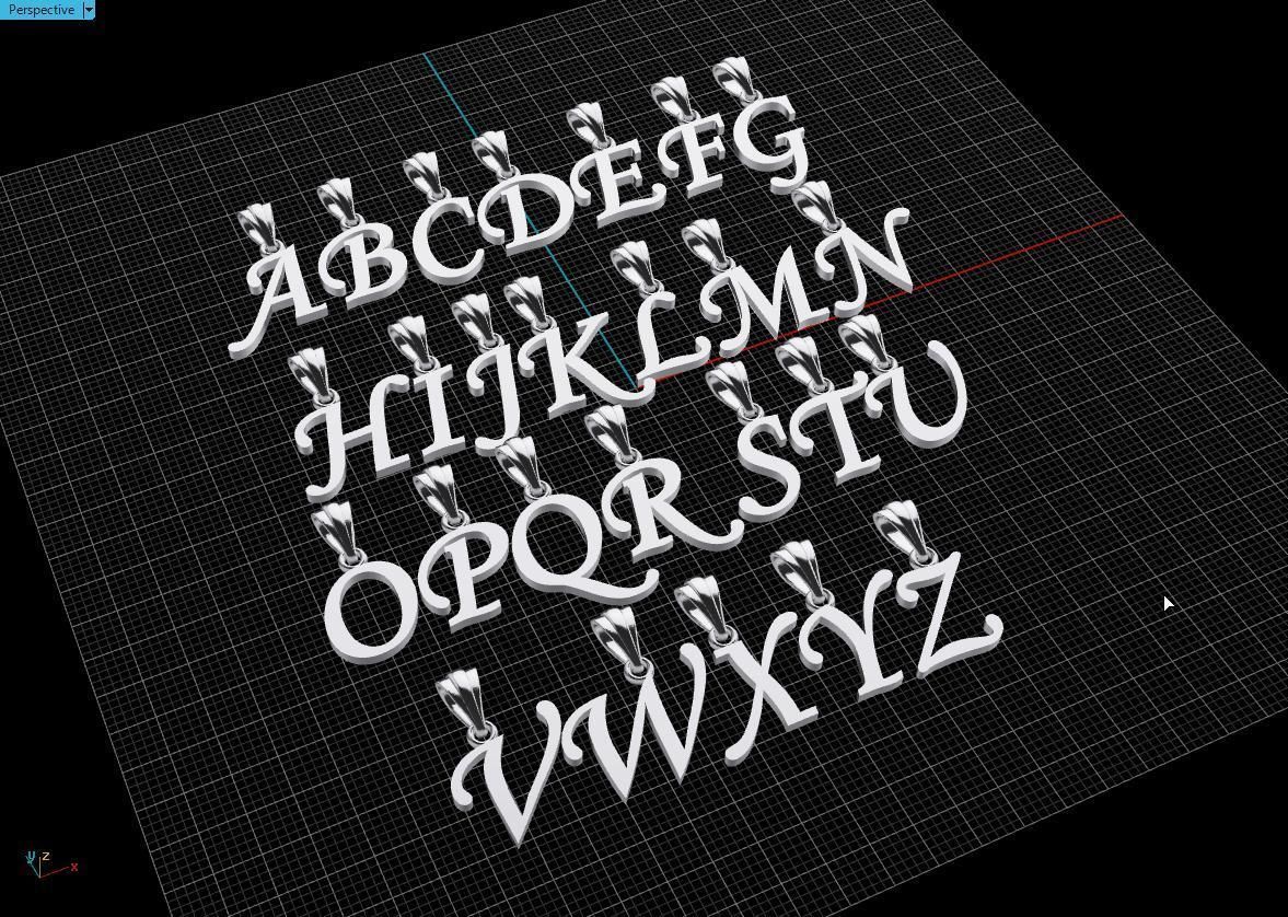 Collection of pendants LETTERS free 3D model 3D printable | CGTrader