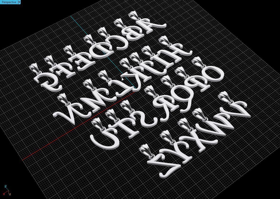 Collection of pendants LETTERS free 3D model 3D printable | CGTrader