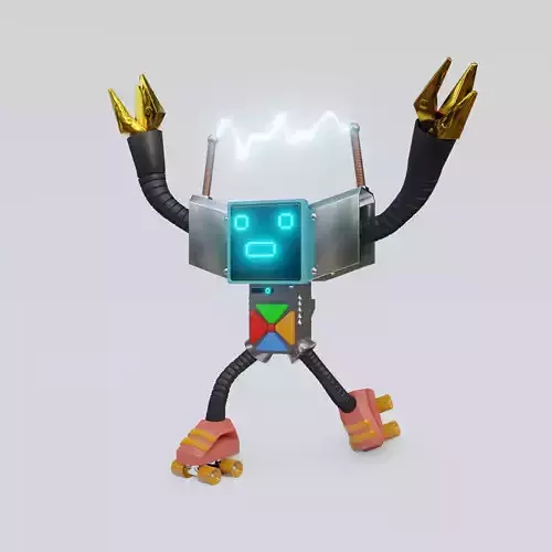 Cute child cartoon robot dream 3D model rigged | CGTrader