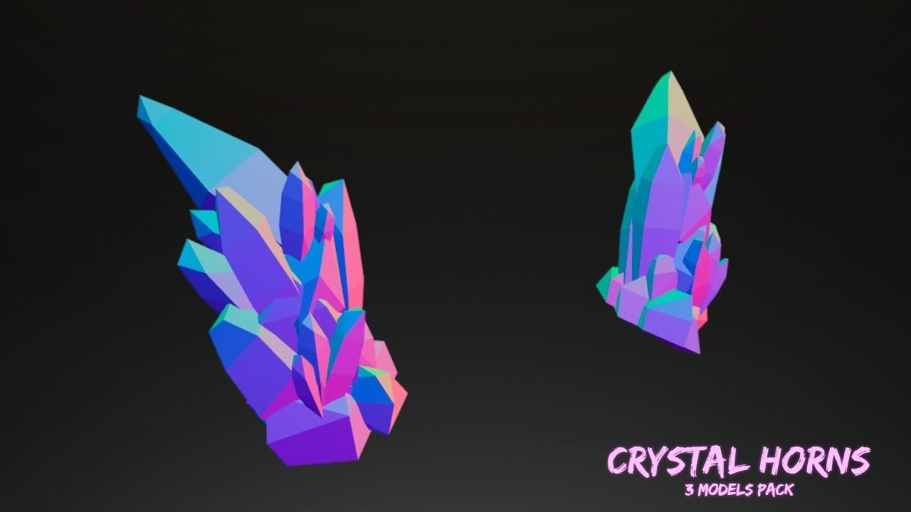 3D model Crystal Horns pack - 3 models VR / AR / low-poly | CGTrader