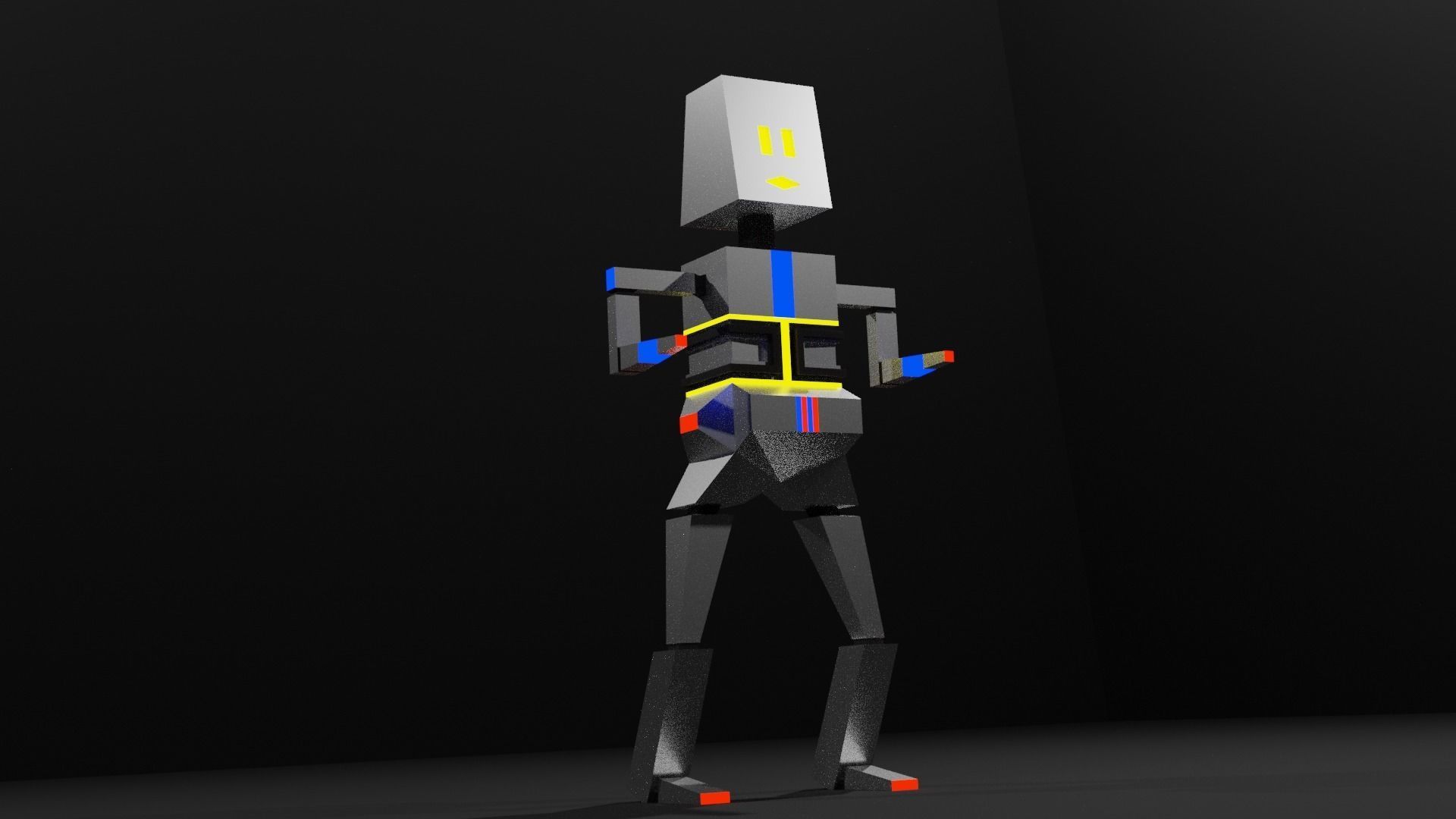 Low poly robot model rigged free VR / AR / low-poly 3D model rigged ...