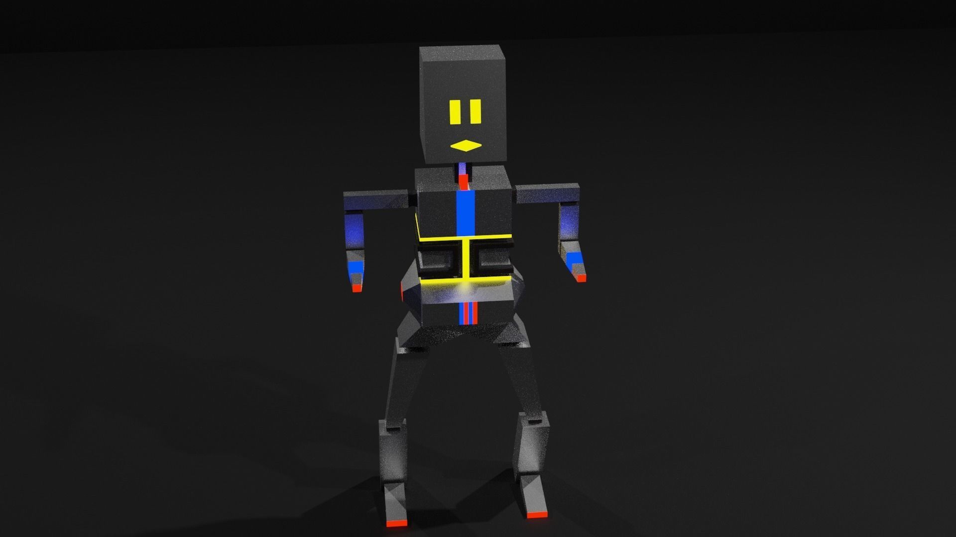 Low poly robot model rigged free VR / AR / low-poly 3D model rigged ...