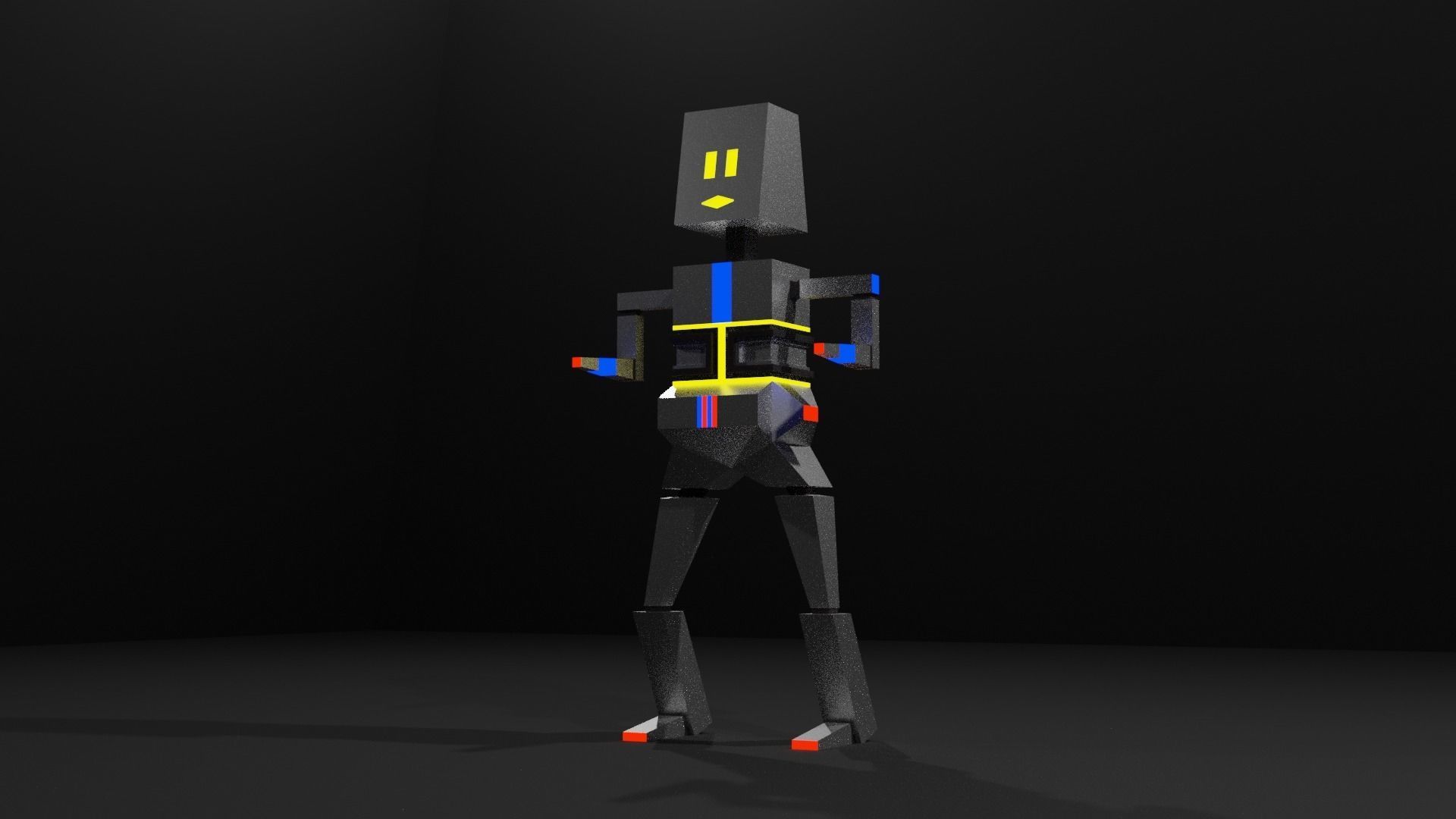Low poly robot model rigged free VR / AR / low-poly 3D model rigged ...