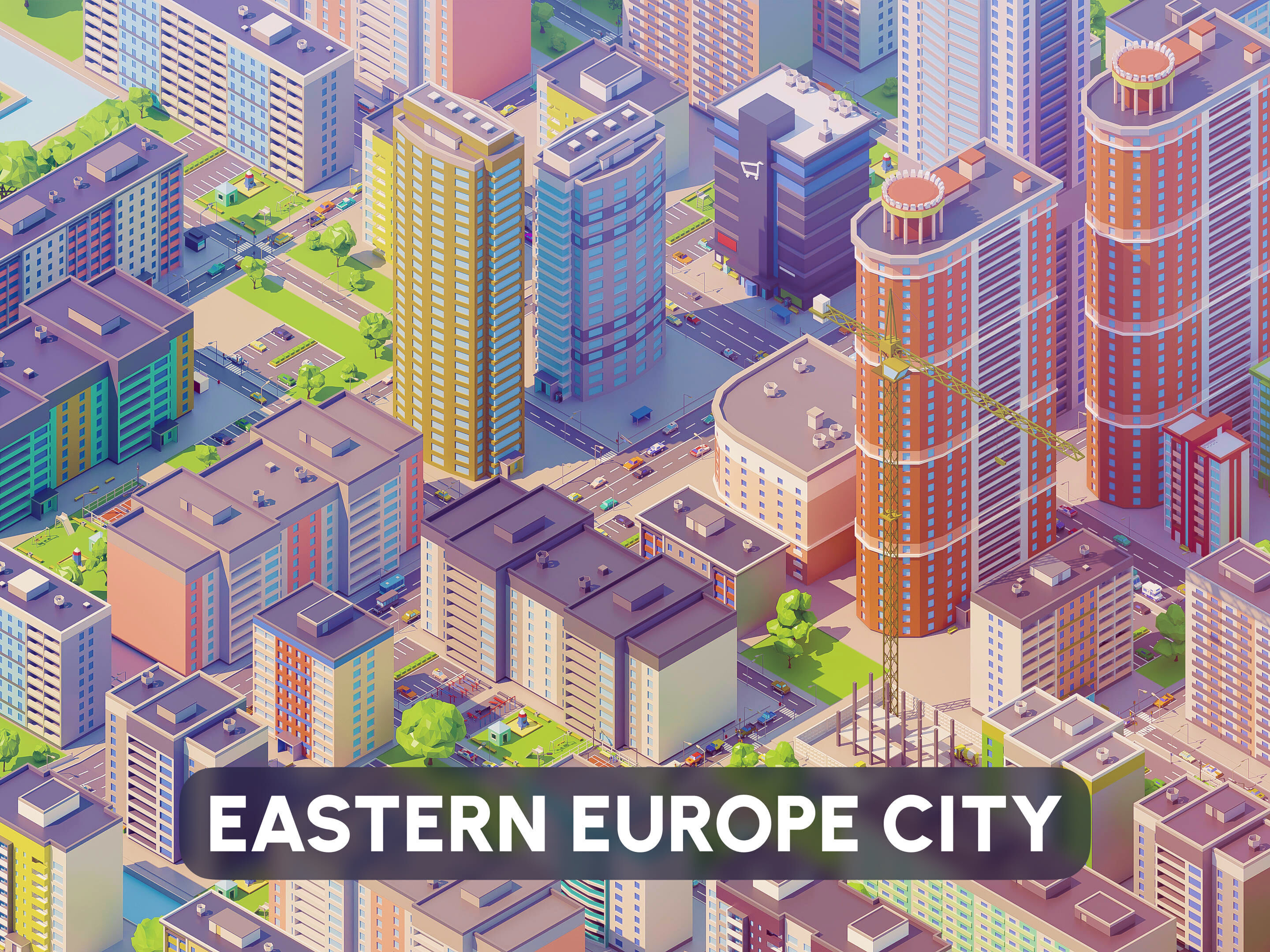3D model Eastern Europe City VR / AR / low-poly | CGTrader