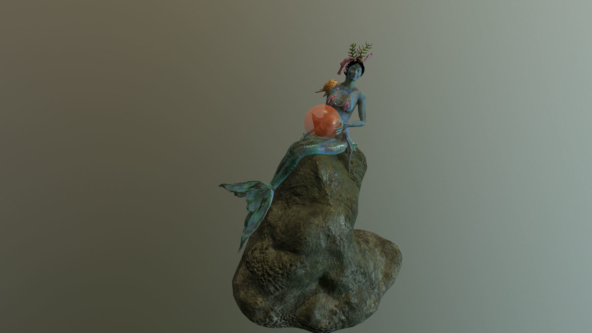 3D model Sea Mermaid VR / AR / low-poly rigged animated | CGTrader