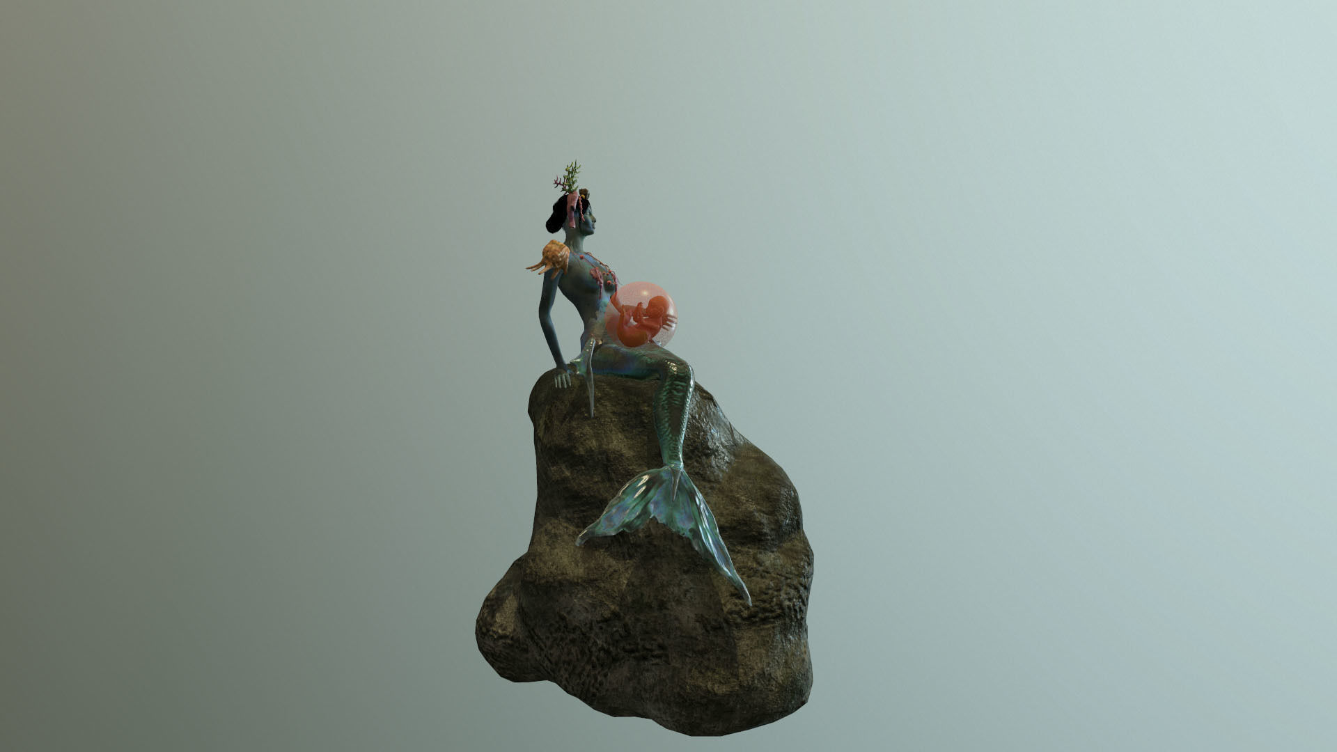 3D model Sea Mermaid VR / AR / low-poly rigged animated | CGTrader