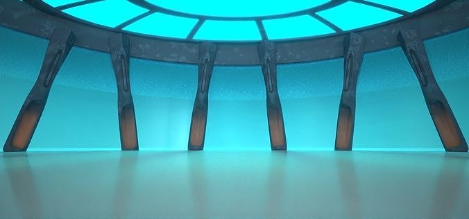 pudiom circular room with light free 3D model | CGTrader