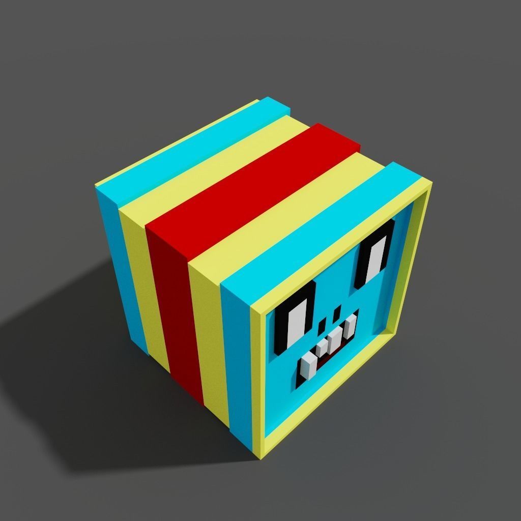 Simple Vortex Box Character 3D model | CGTrader