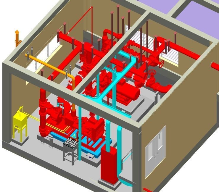 Fire Fighting Pump Room 3D model | CGTrader