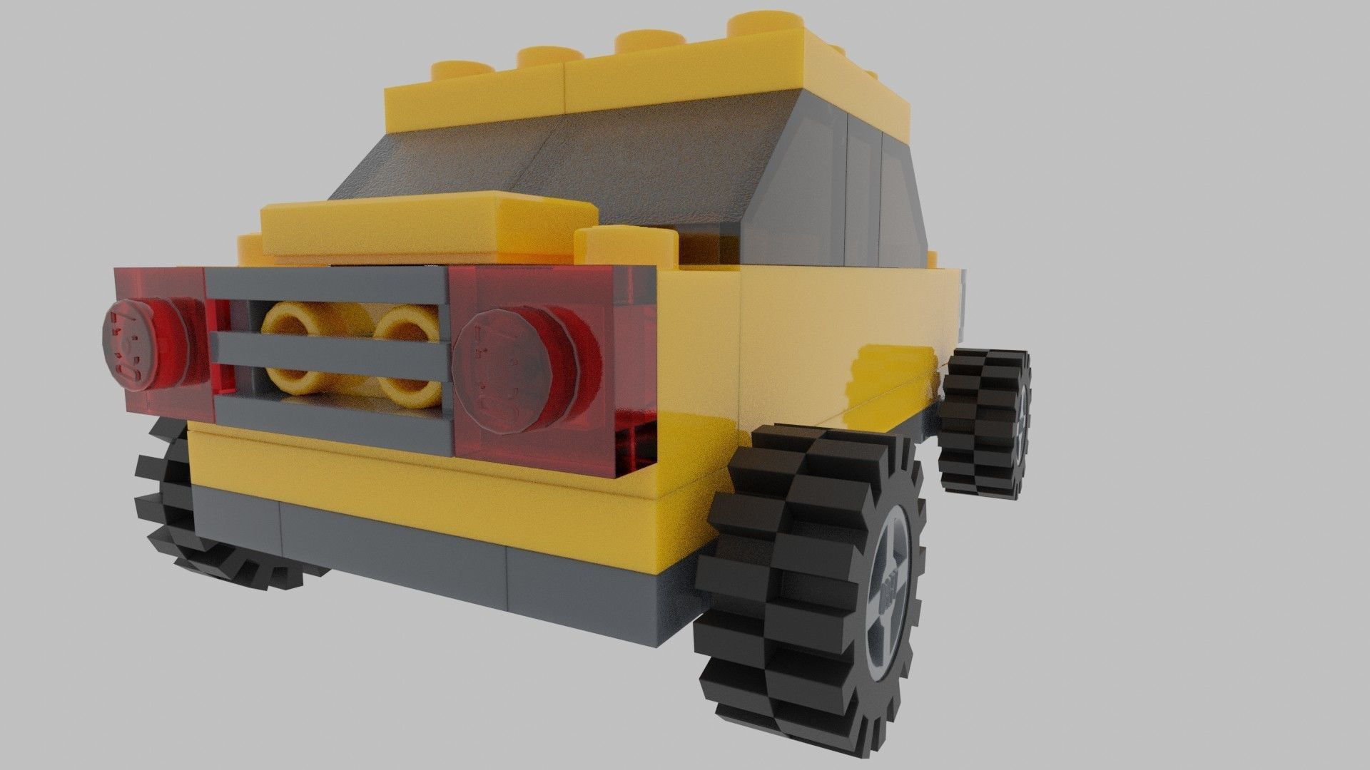 Hi-poly Lego Yellow Car 3D model | CGTrader
