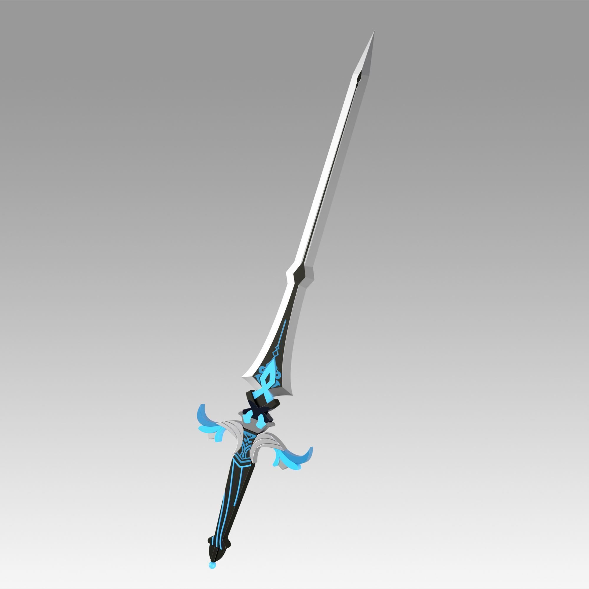 Genshin Impact Kaeya Traveler Jean Keqing Sacrificial Sword 3D model 3D ...