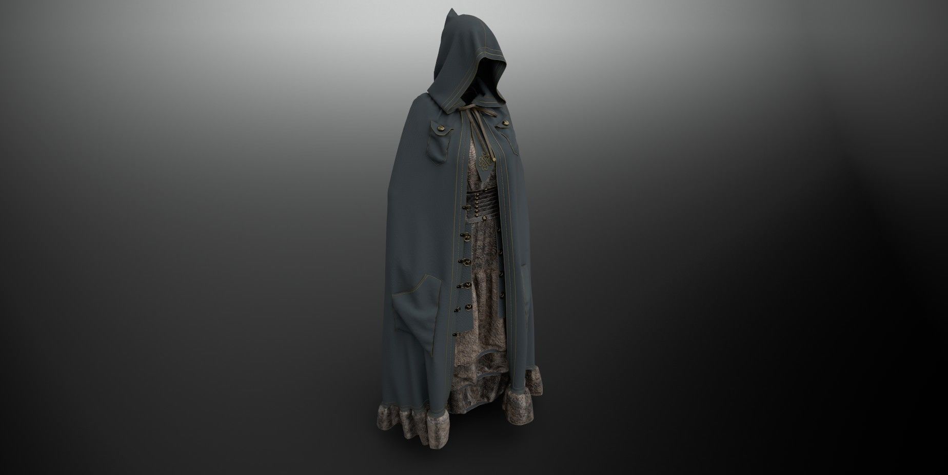 Cloak with pockets 3D model | CGTrader