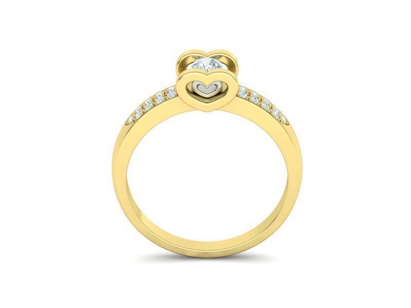 Engagement Solitaire ring Heart Head Setting Womens Ring 3dmodel 3D ...