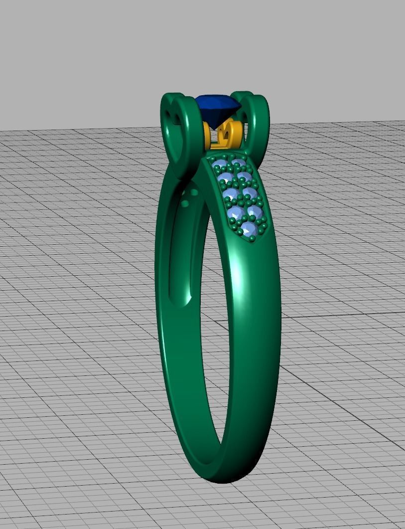 Engagement Solitaire ring Heart Head Setting Womens Ring 3dmodel 3D ...