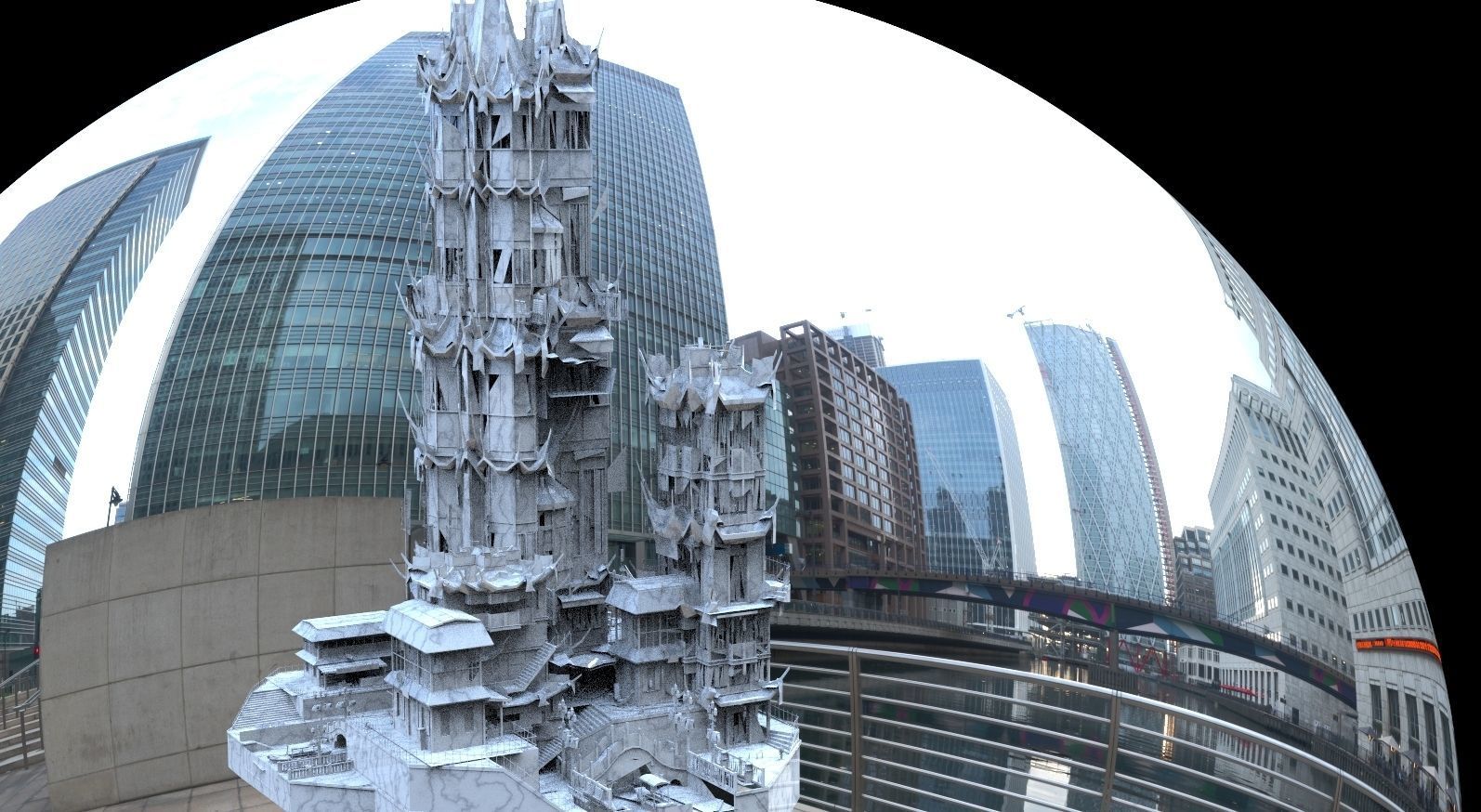 Asian towers nuclear fallout 3D model | CGTrader