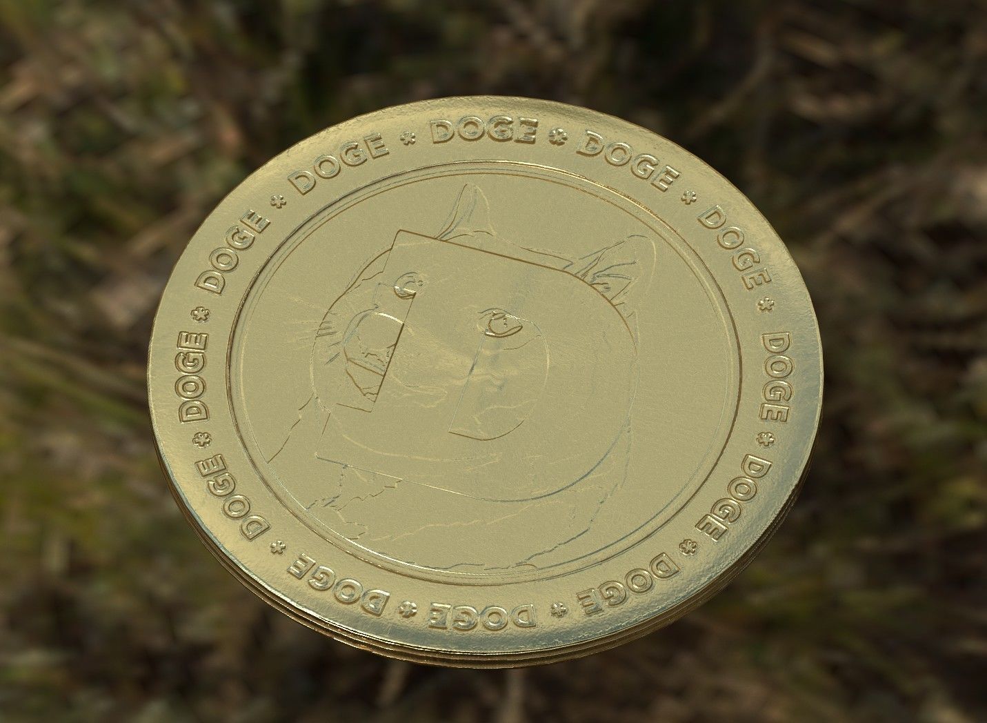 3D model Realistic Dogecoin 3D model 2k PBR Textures VR / AR / low-poly ...
