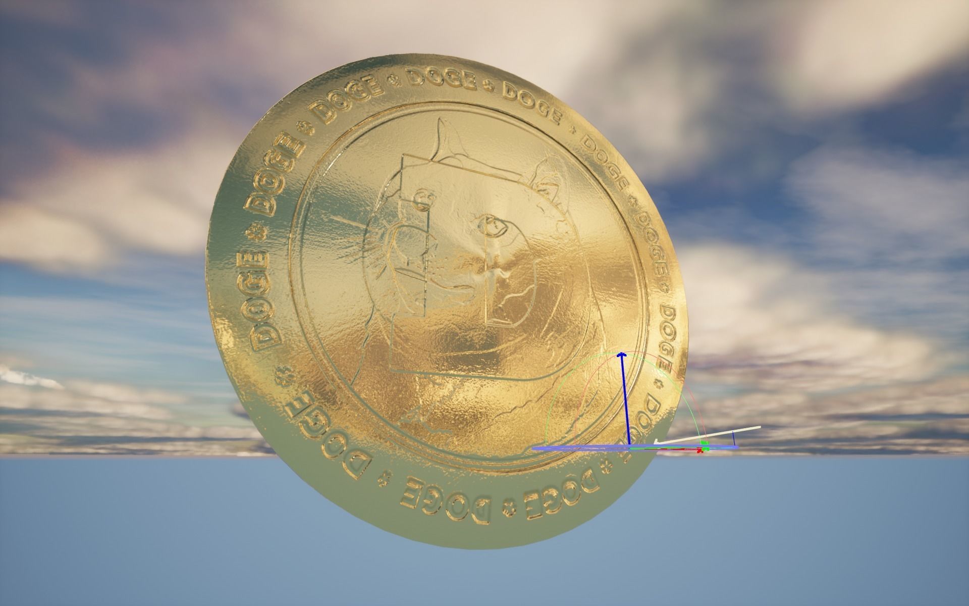 3D model Realistic Dogecoin 3D model 2k PBR Textures VR / AR / low-poly ...