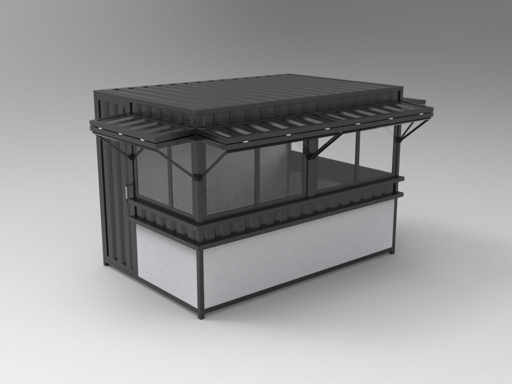 Universal Booth Semi Container 3D model | CGTrader