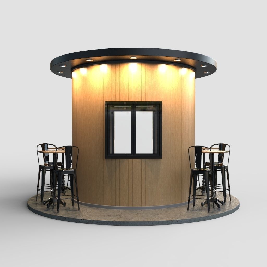 Round Coffee Park Booth 3D model | CGTrader