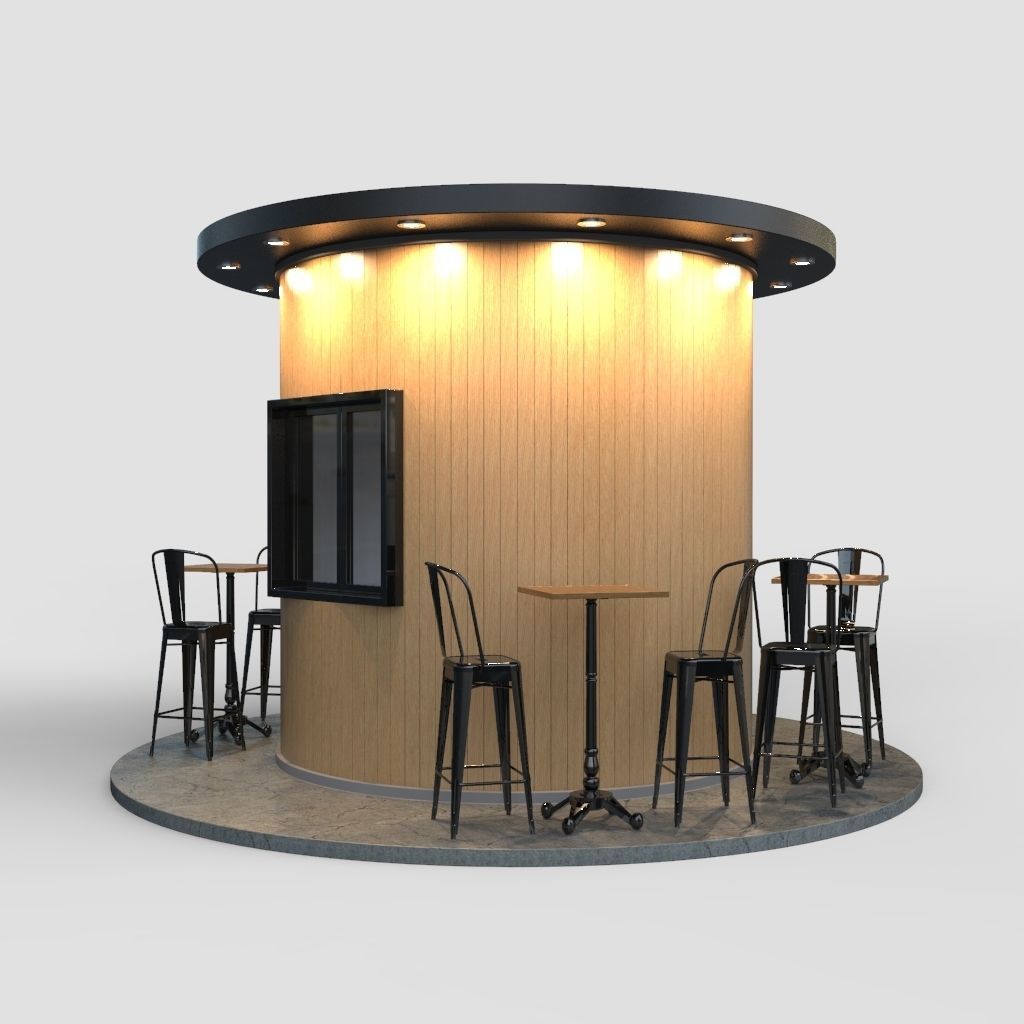 Round Coffee Park Booth 3D model | CGTrader