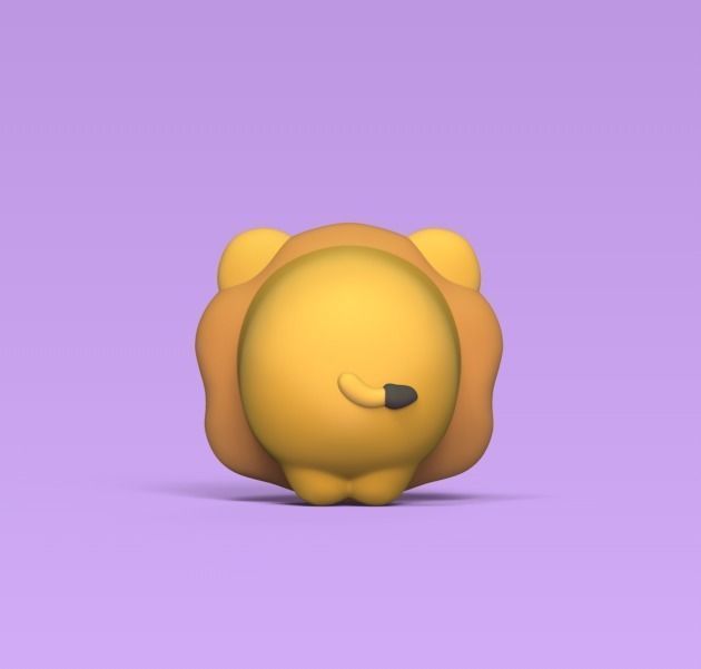 Round Lion 3D model 3D printable | CGTrader
