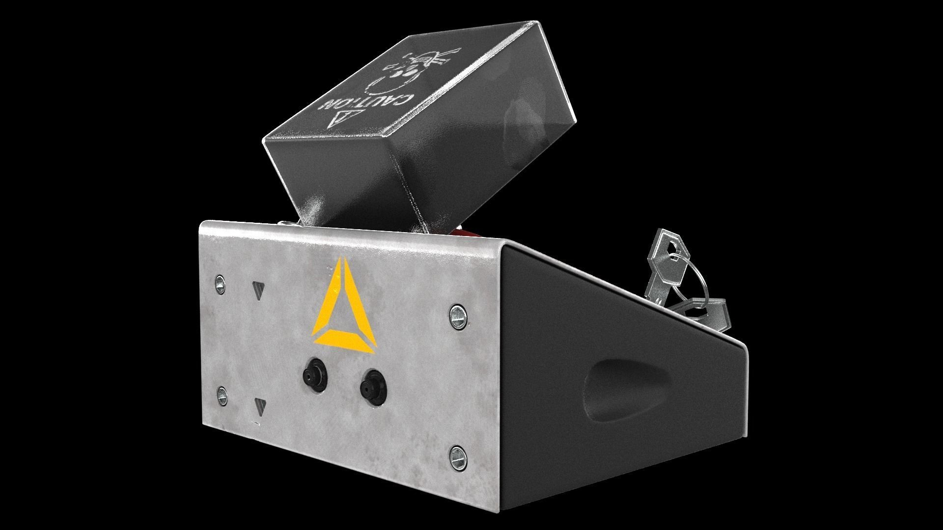 Detonator metal box with button 3D model | CGTrader