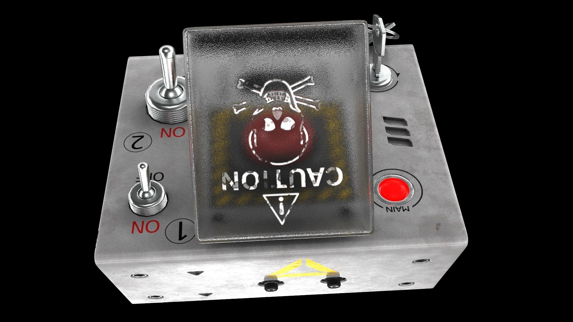 Detonator metal box with button 3D model | CGTrader