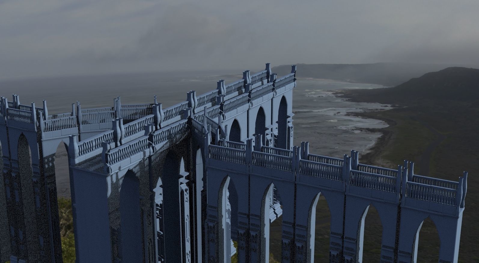 Baroque Bridge tall arches 3D model | CGTrader