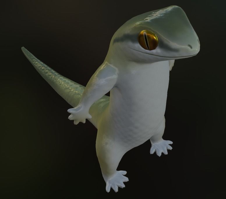 3D model LIZARD GECKO 3d model PBR TEXTURED includes Hi Poly model VR ...