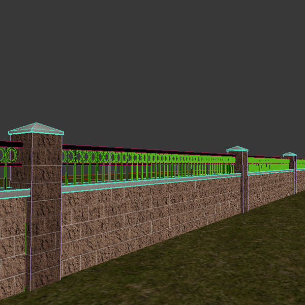 Stone and Wrought Iron Wall 3D model | CGTrader