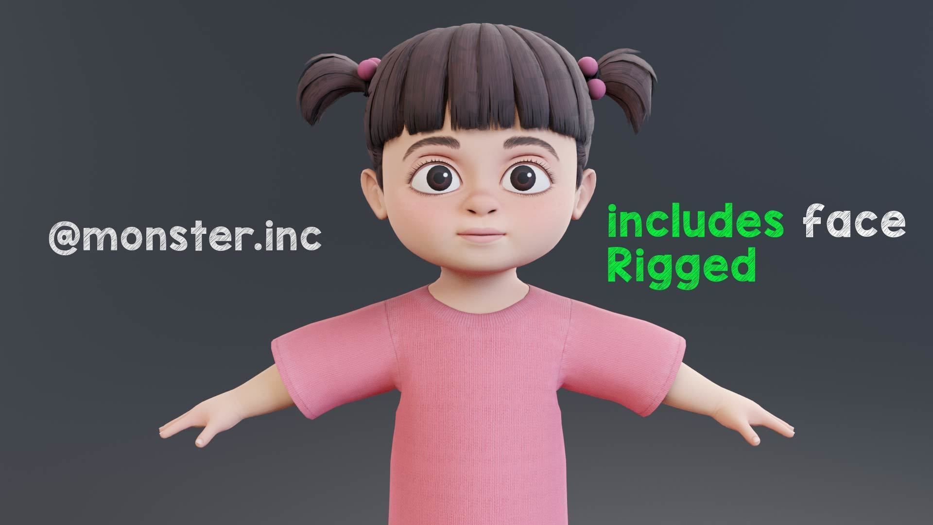 Monster inc - Boo rigged 3D model rigged | CGTrader