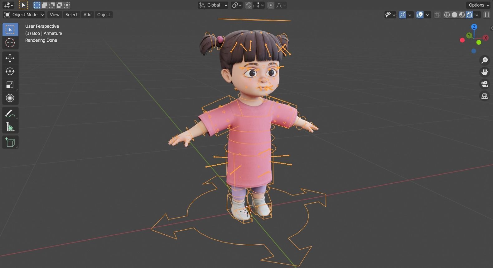 Monster inc - Boo rigged 3D model rigged | CGTrader