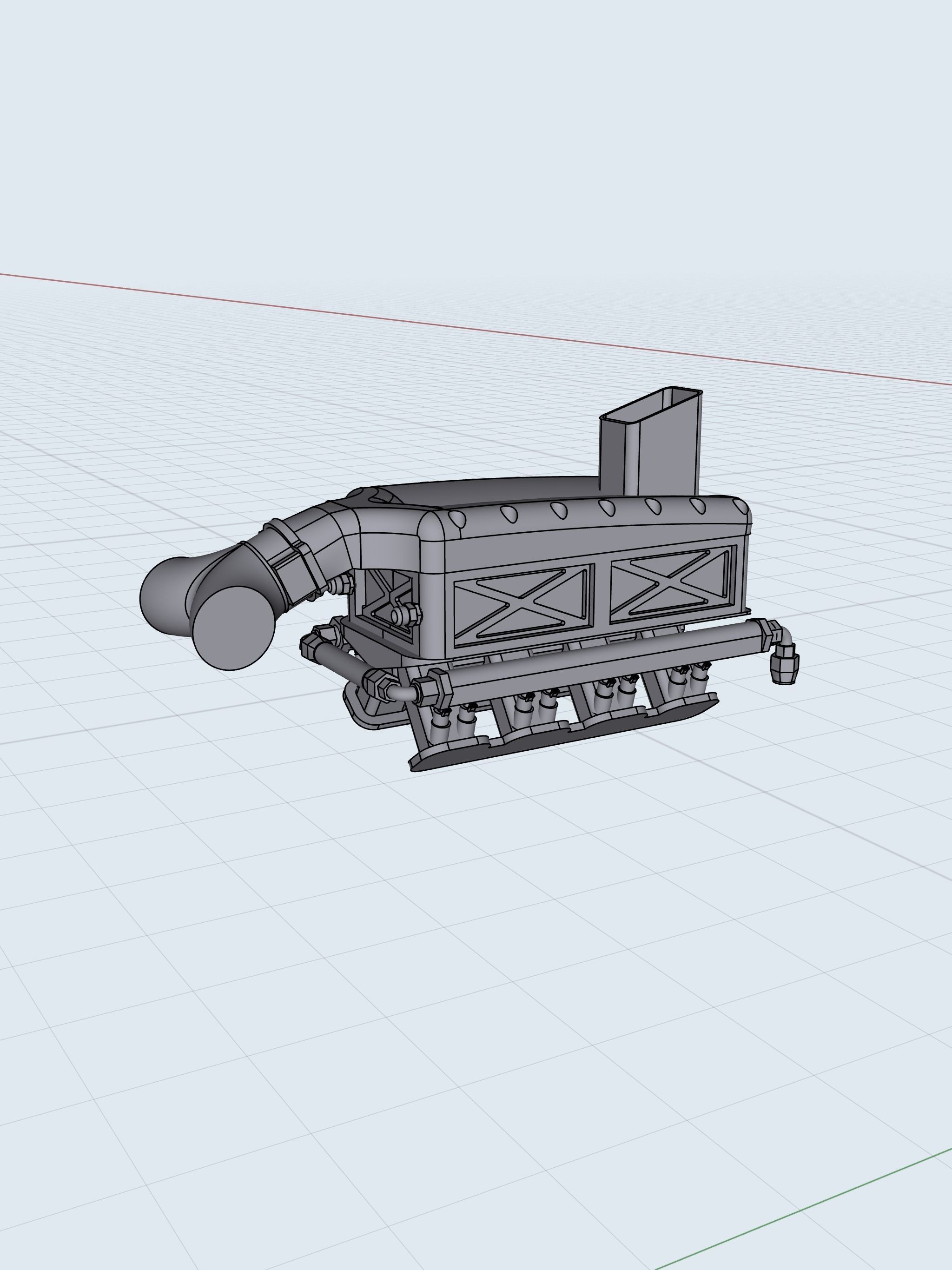 Intercooled Twin Turbo billet Intake Manifold Hemi BBC SBC Drag 3D ...