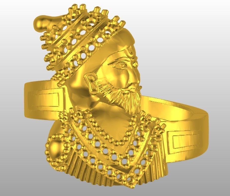 Chhatrapati Shivaji Maharaj Ring 3D model 3D printable | CGTrader