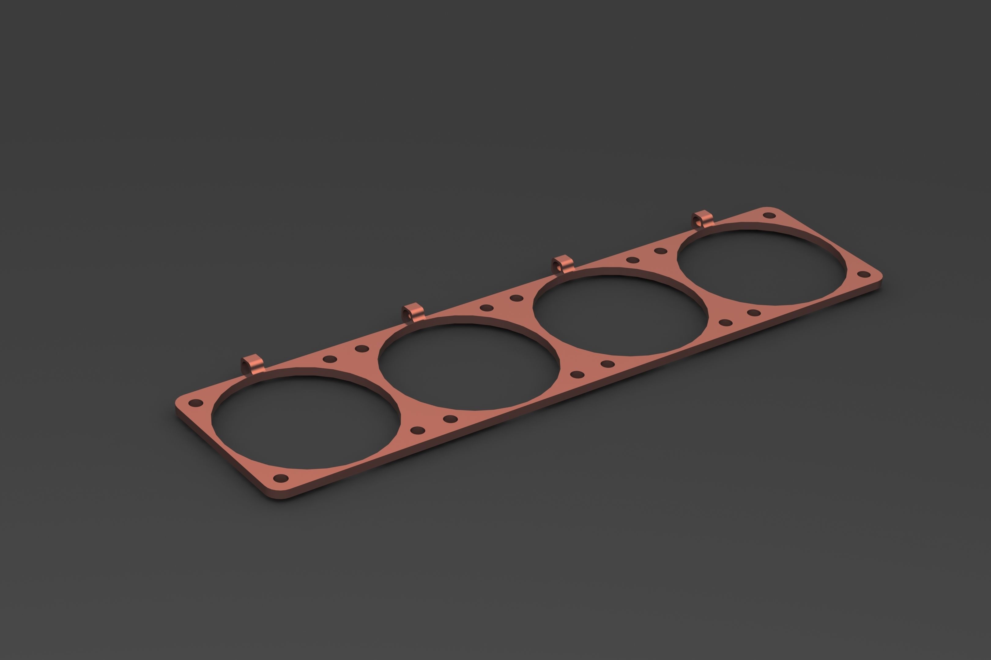 4 fans rack mount 3D model 3D printable | CGTrader