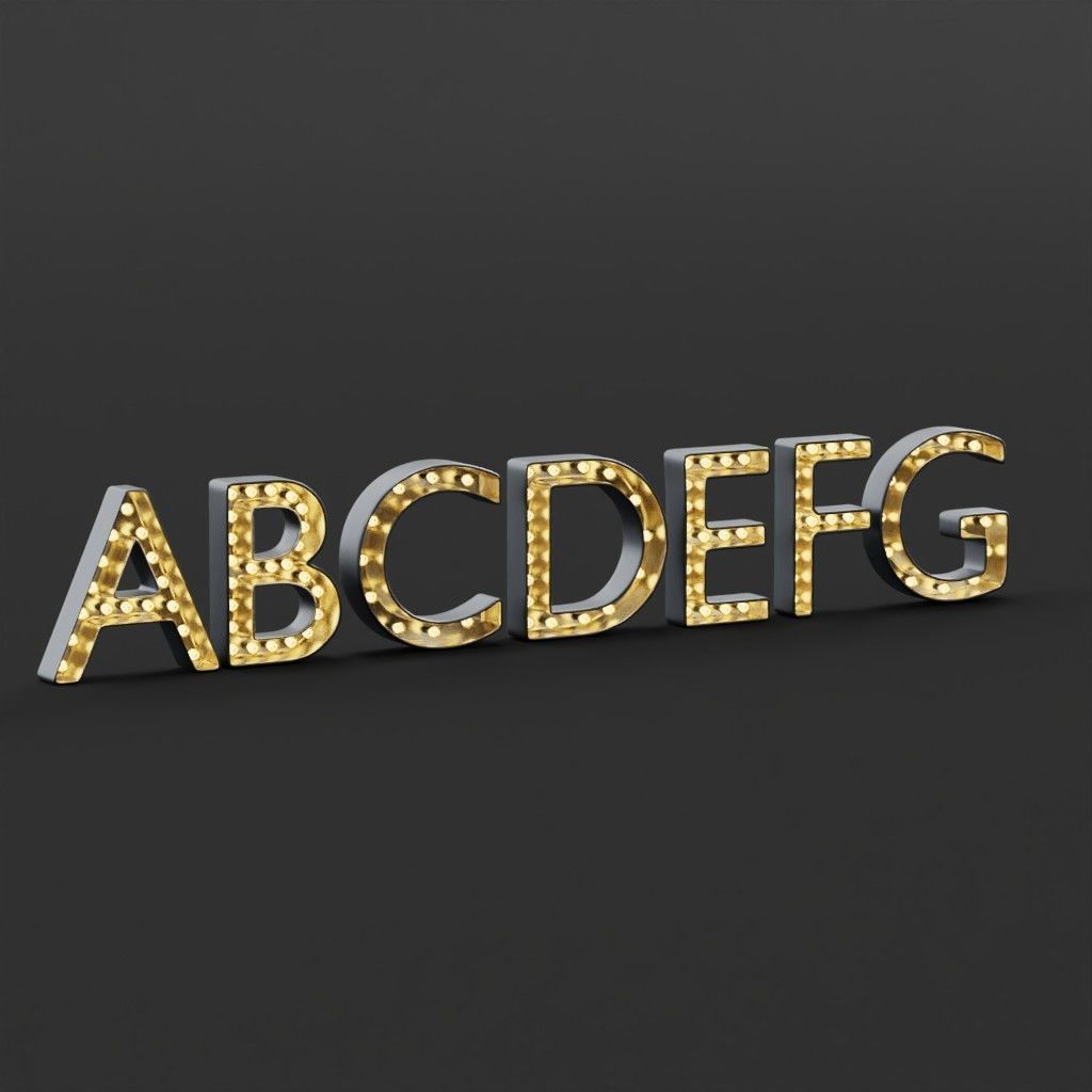 Marquee Letter Alphabet Light Boxes With Bonus Animation Nodes 3D model ...