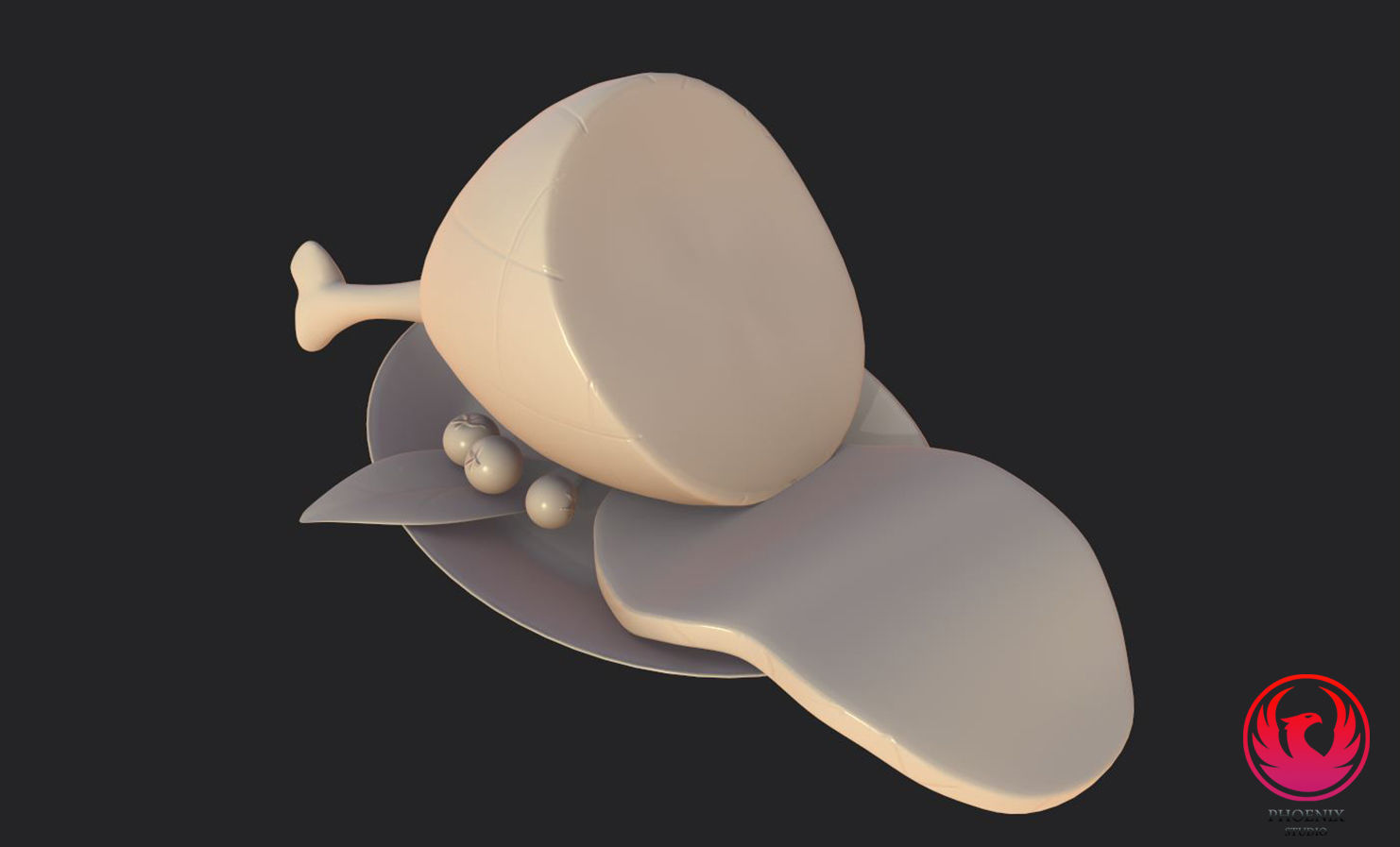 3D model Ham 3D model piece of meat on plate VR / AR / low-poly | CGTrader